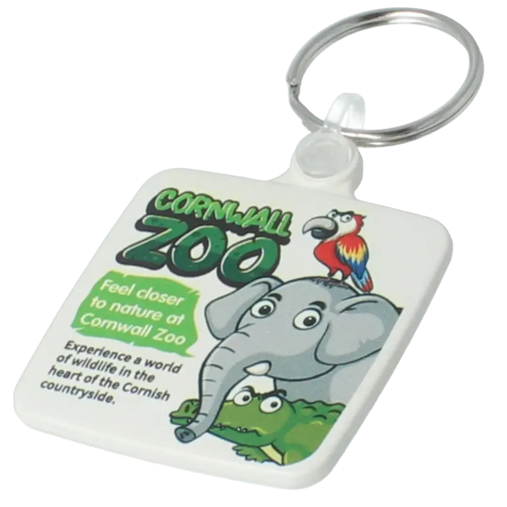 Promotional Recycled Plastic Square Keyrings | Total Merchandise