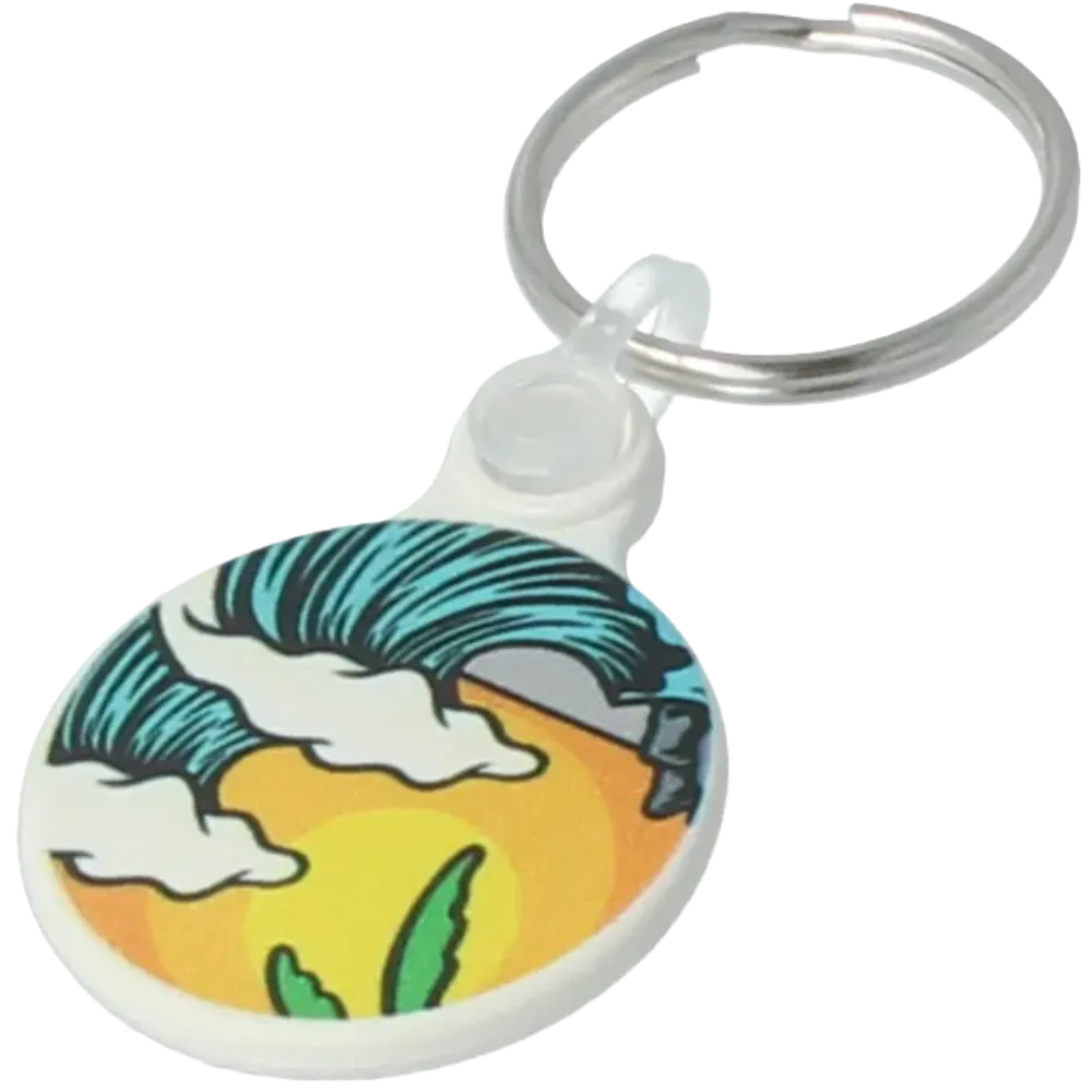 Recycled Plastic Circle Keyrings | Promotional Eco Keychains