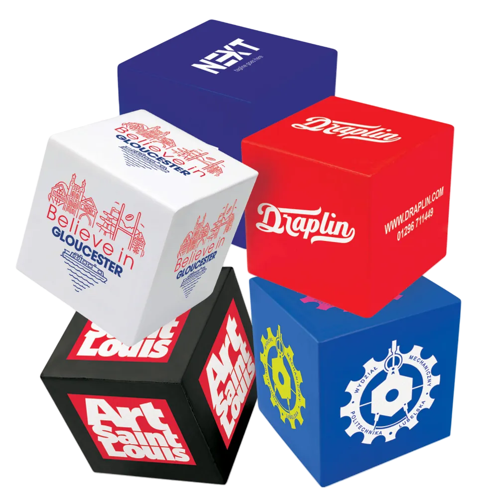 Logo Printed Small Stress Cubes | Total Merchandise