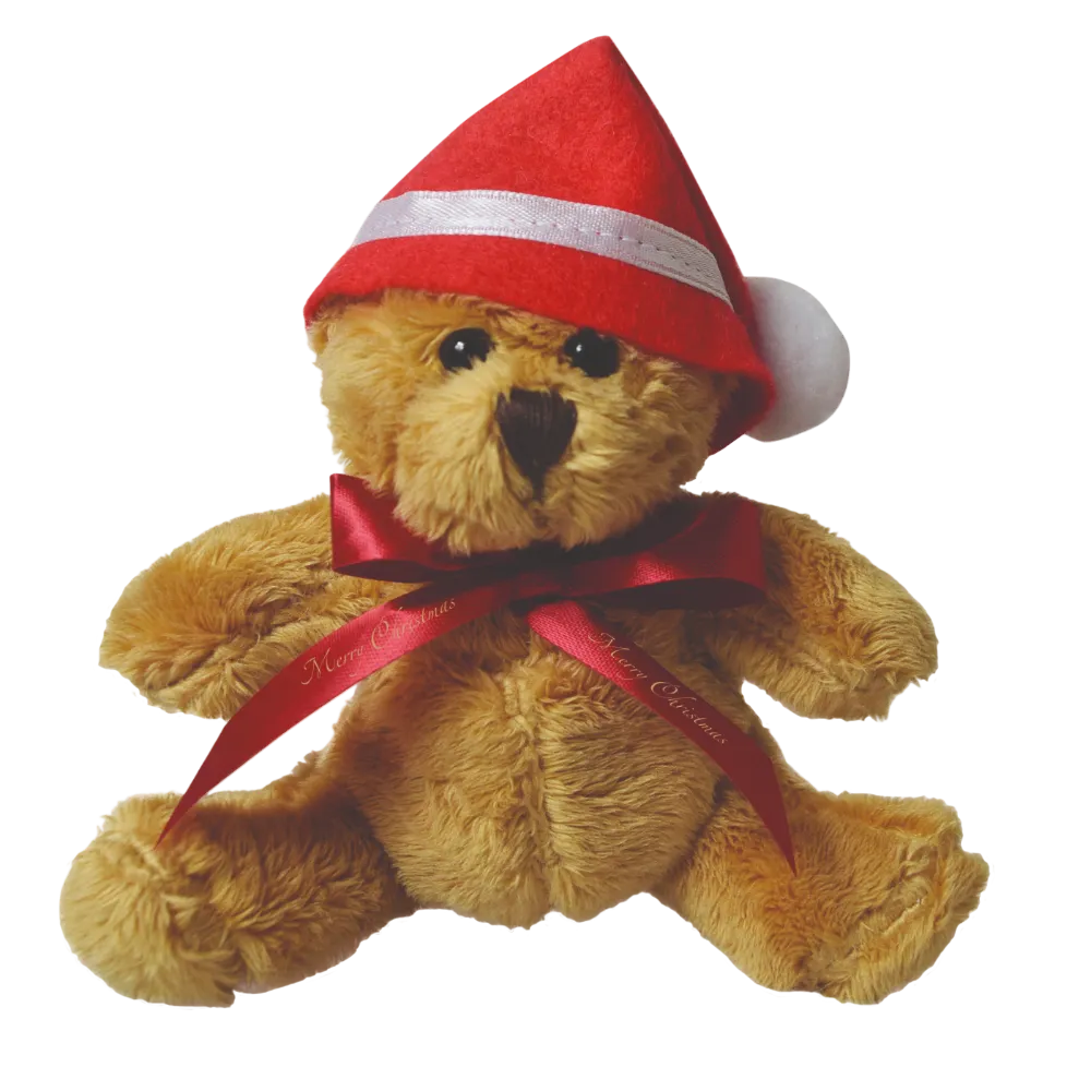 5 Inch Robbie Teddy Bear with Christmas Hat | Total Merchandise
