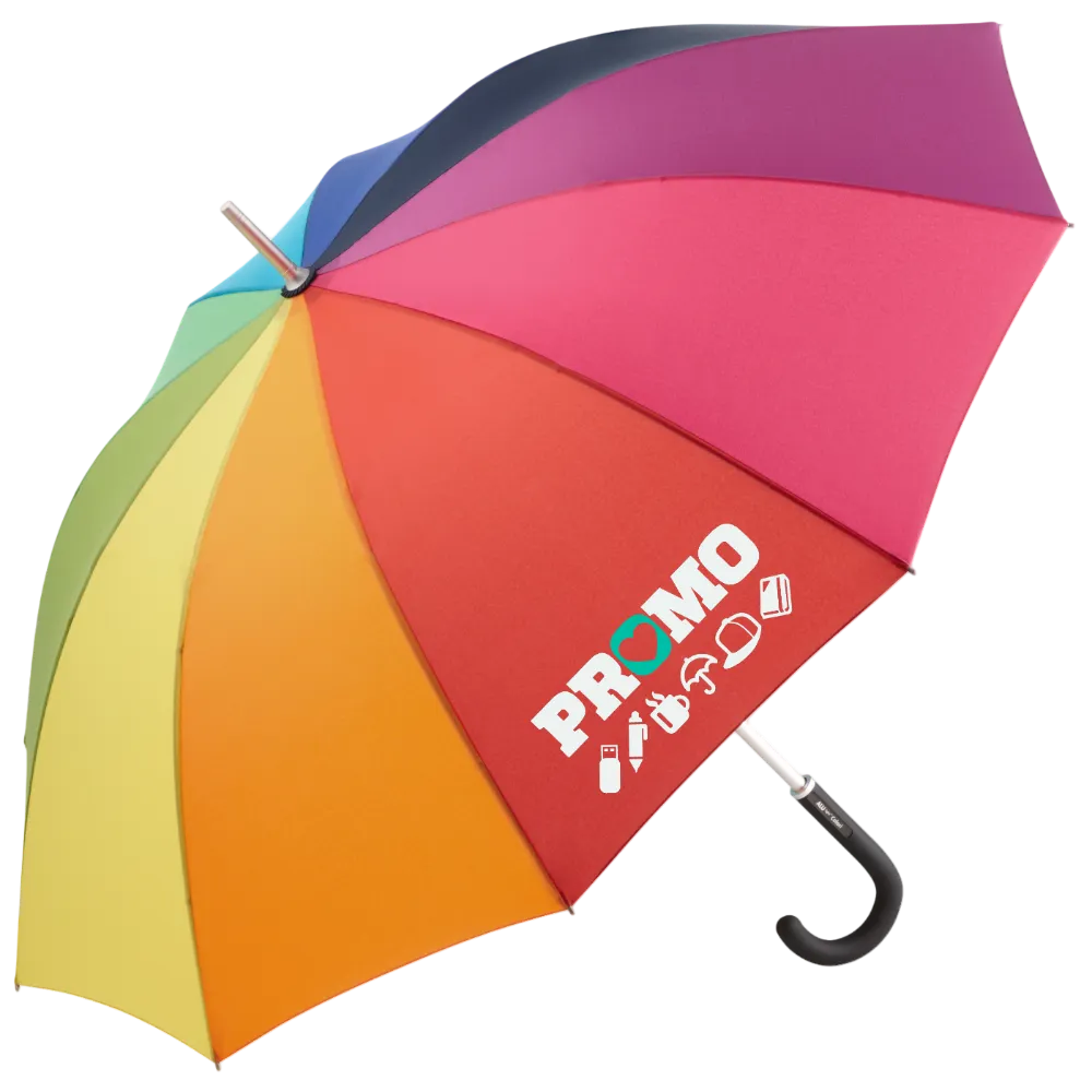 Rainbow Umbrella Logo Colorful Cartoon Umbrella Vibrant Rainbow Colors