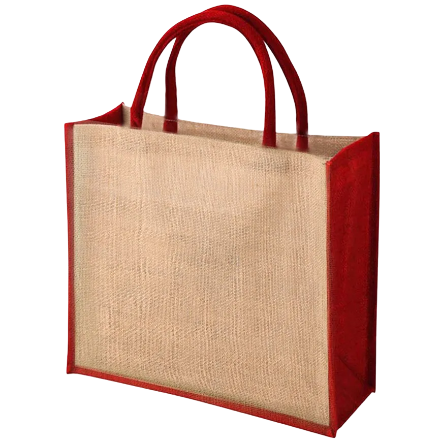 Branded Medium Tembo Coloured Trim Jute Bag | Total Merchandise