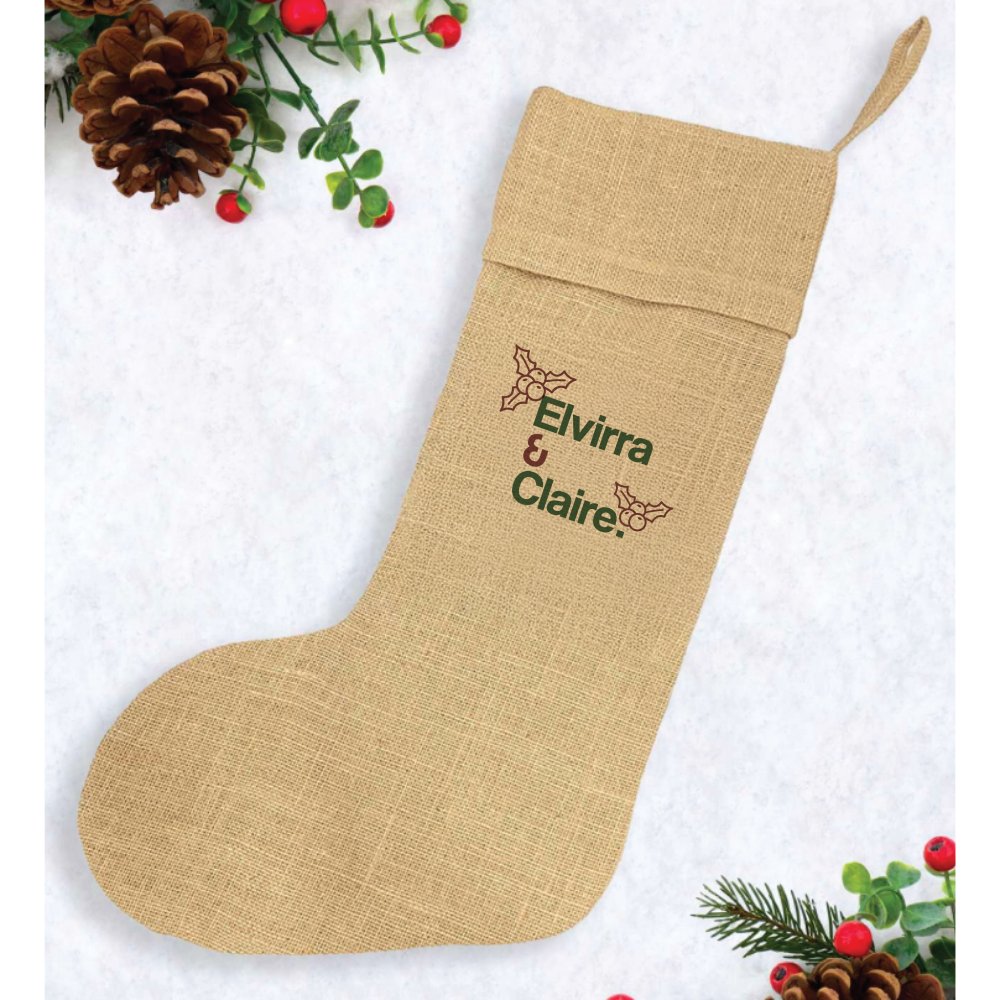 Branded Jute Christmas Stocking | Total Merchandise