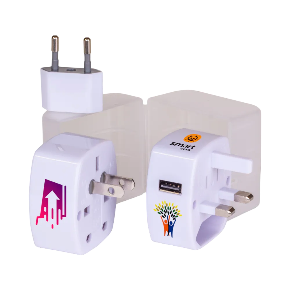 Custom branded 5-in-1 Travel Plug | Total Merchandise