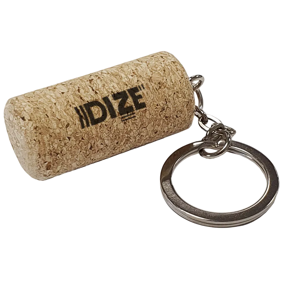 Branded Cylinder Cork Keyring | Total Merchandise