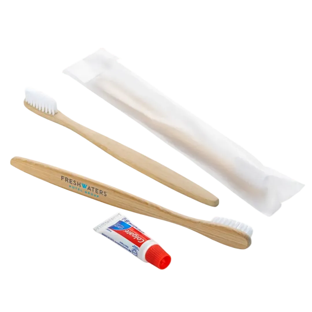 Bamboo Toothbrush and Tube of 5g Colgate Toothpaste | Total Merchandise