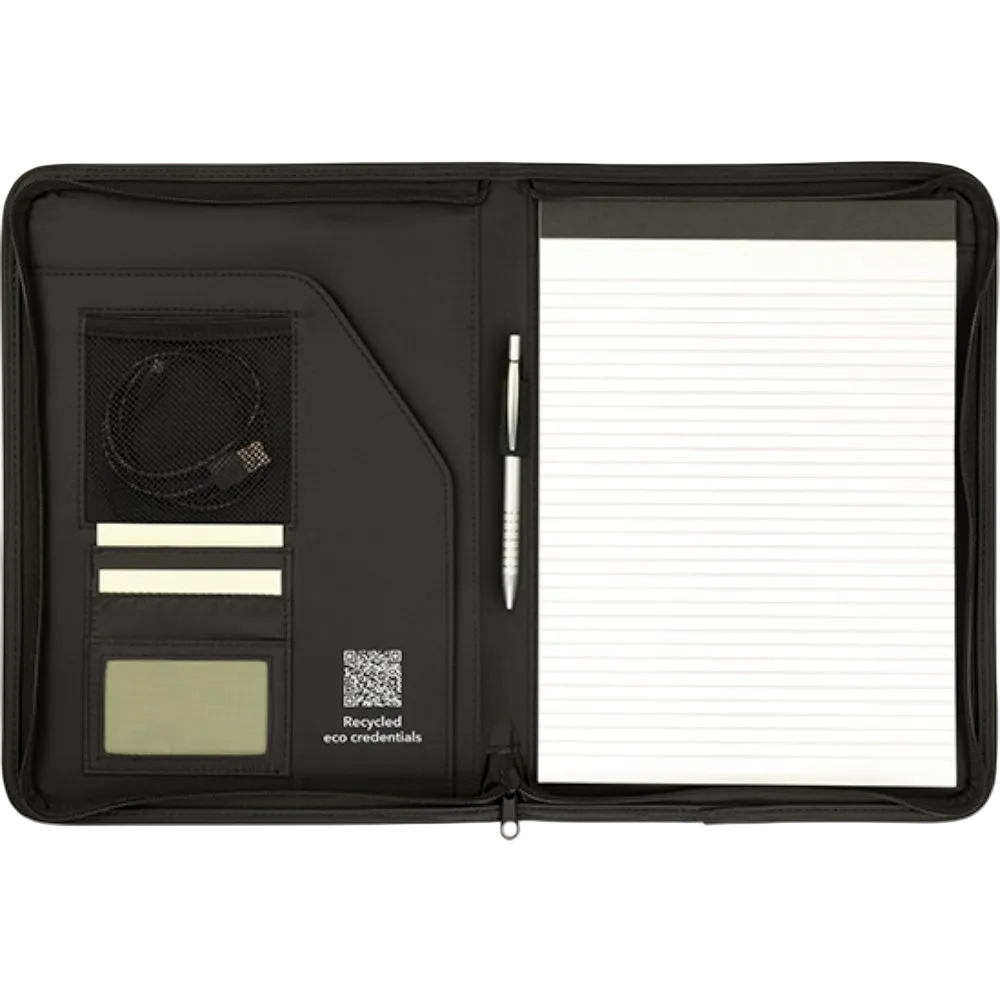 Branded Recycled A4 Zipped Conference Folder | Total Merchandise