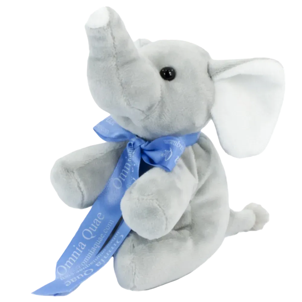 Custom printed 14cm Elephant with Bow | Total Merchandise
