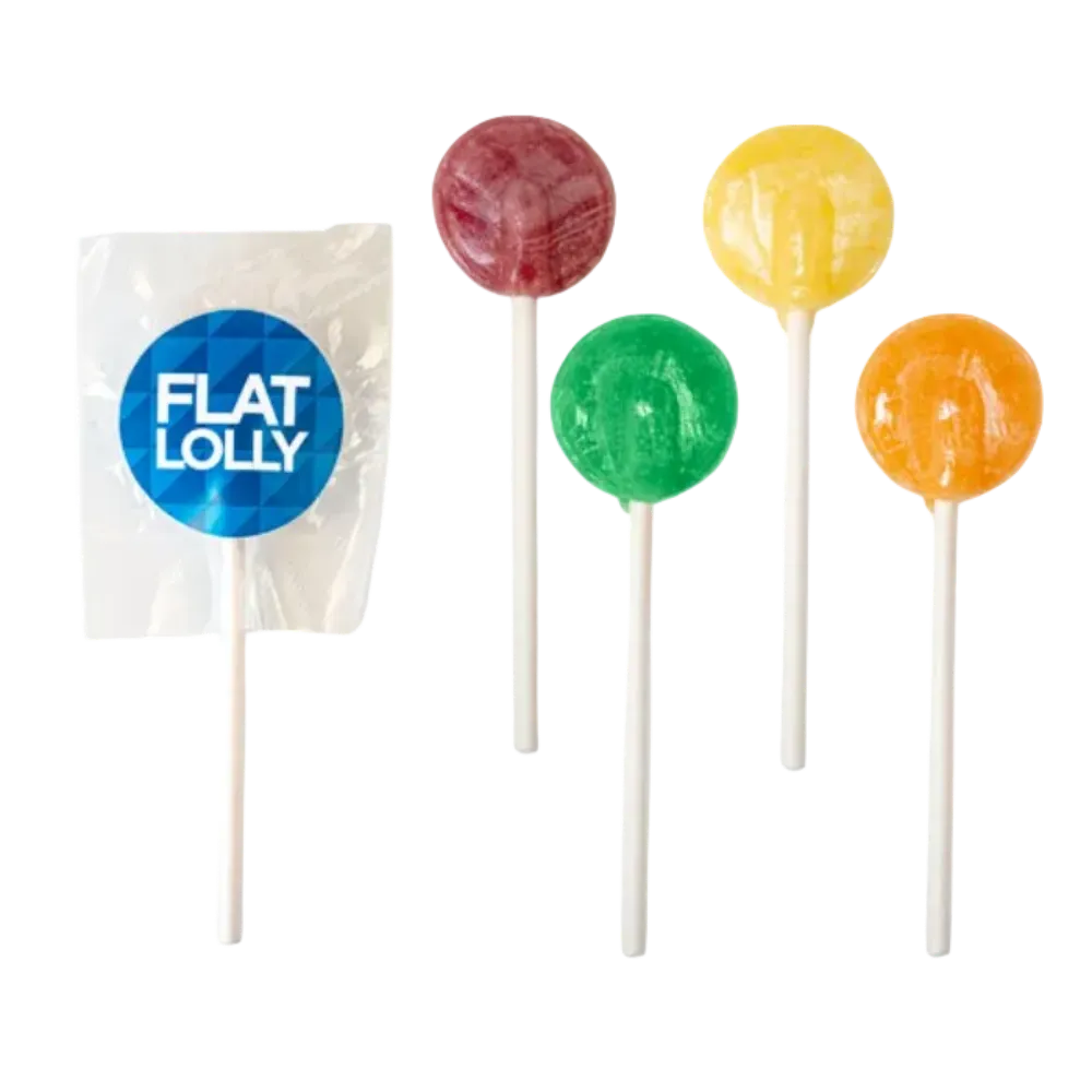 Custom Branded Flat Round Lollies | Total Merchandise