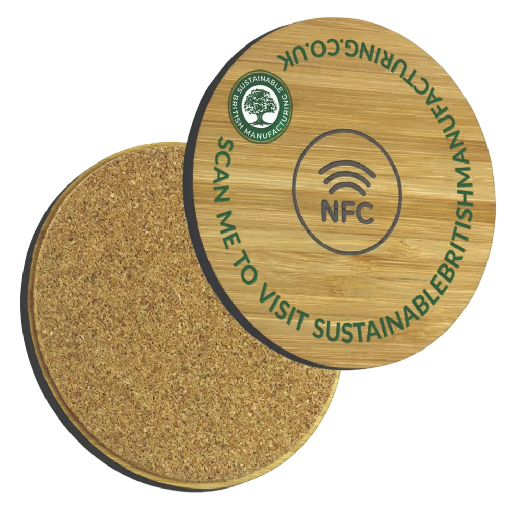 Custom Branded NFC Bamboo Coaster | Total Merchandise