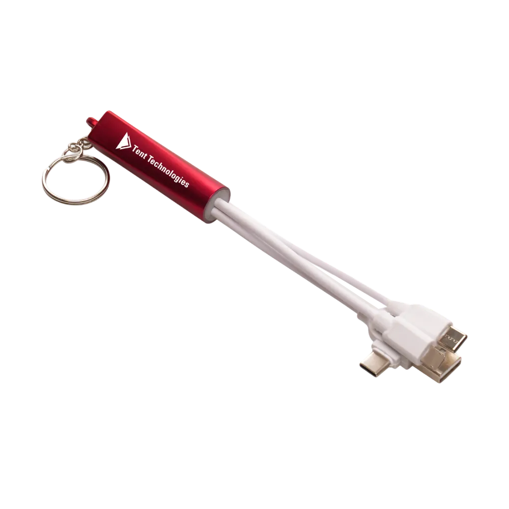 Logo Branded Light Up USB-C Charger Keyring | Total Merchandise