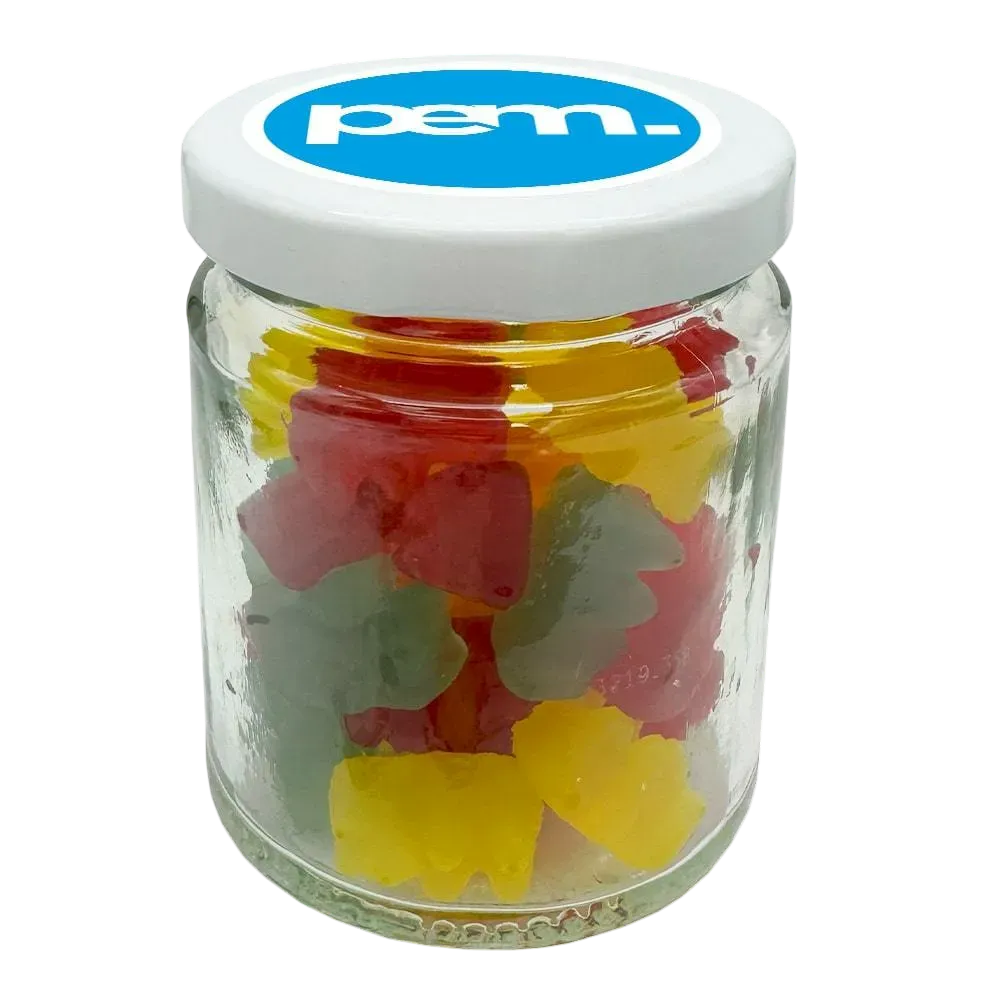 Customisable Mini Jar of Vegan Gummy Bears | Total Merchandise