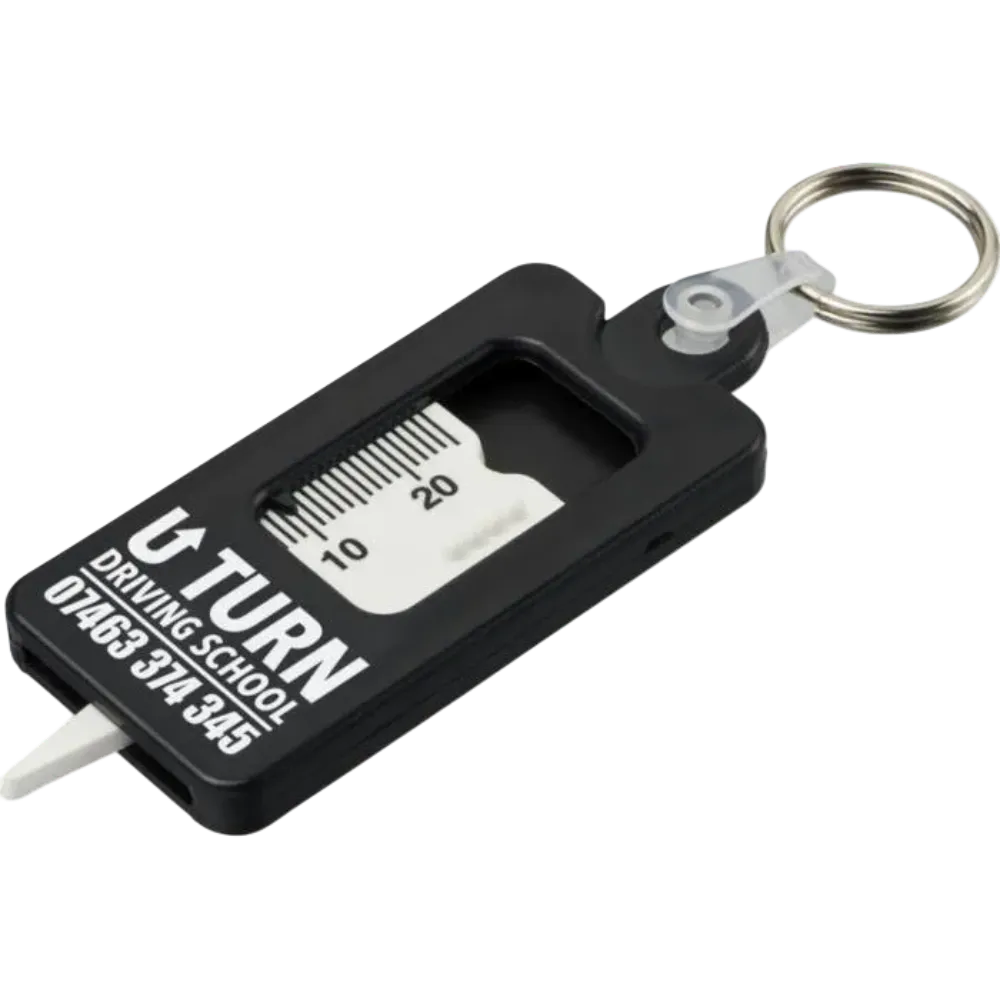 Custom Recycled Tyre Tread Check Keychain | Total Merchandise