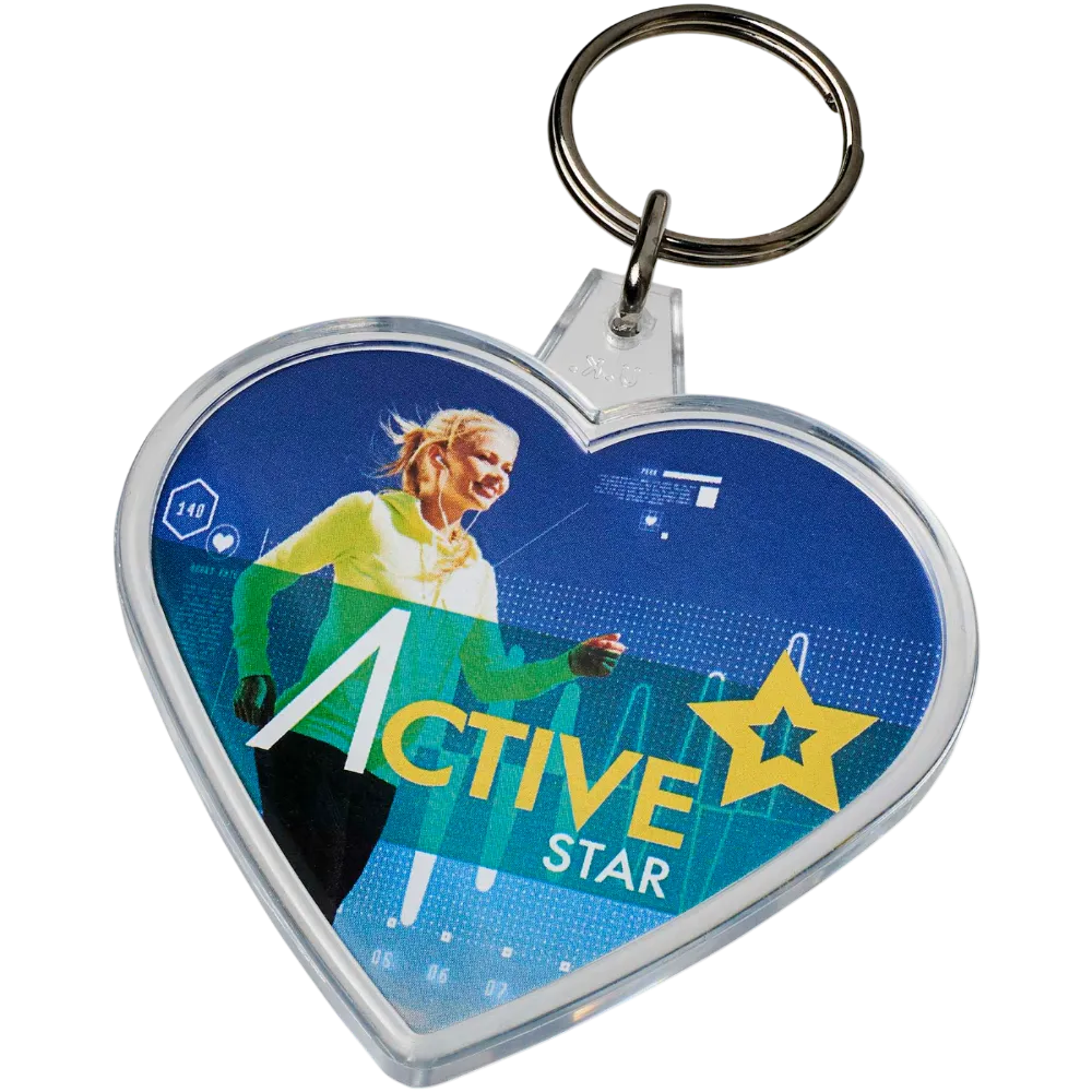 Logo Branded Heart Shaped Keyring | Total Merchandise