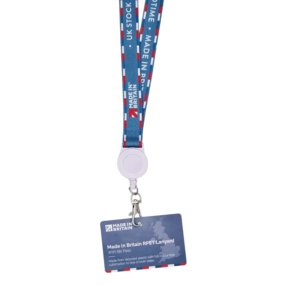 rPET Lanyard with Ski Pass Reel & Printed Card | Total Merchandise