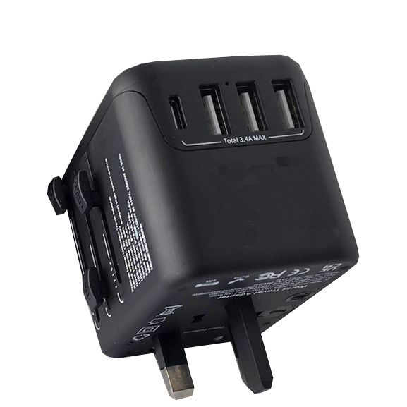 Universal Travel Adaptor Plug with USB & USB-C | Total Merchandise