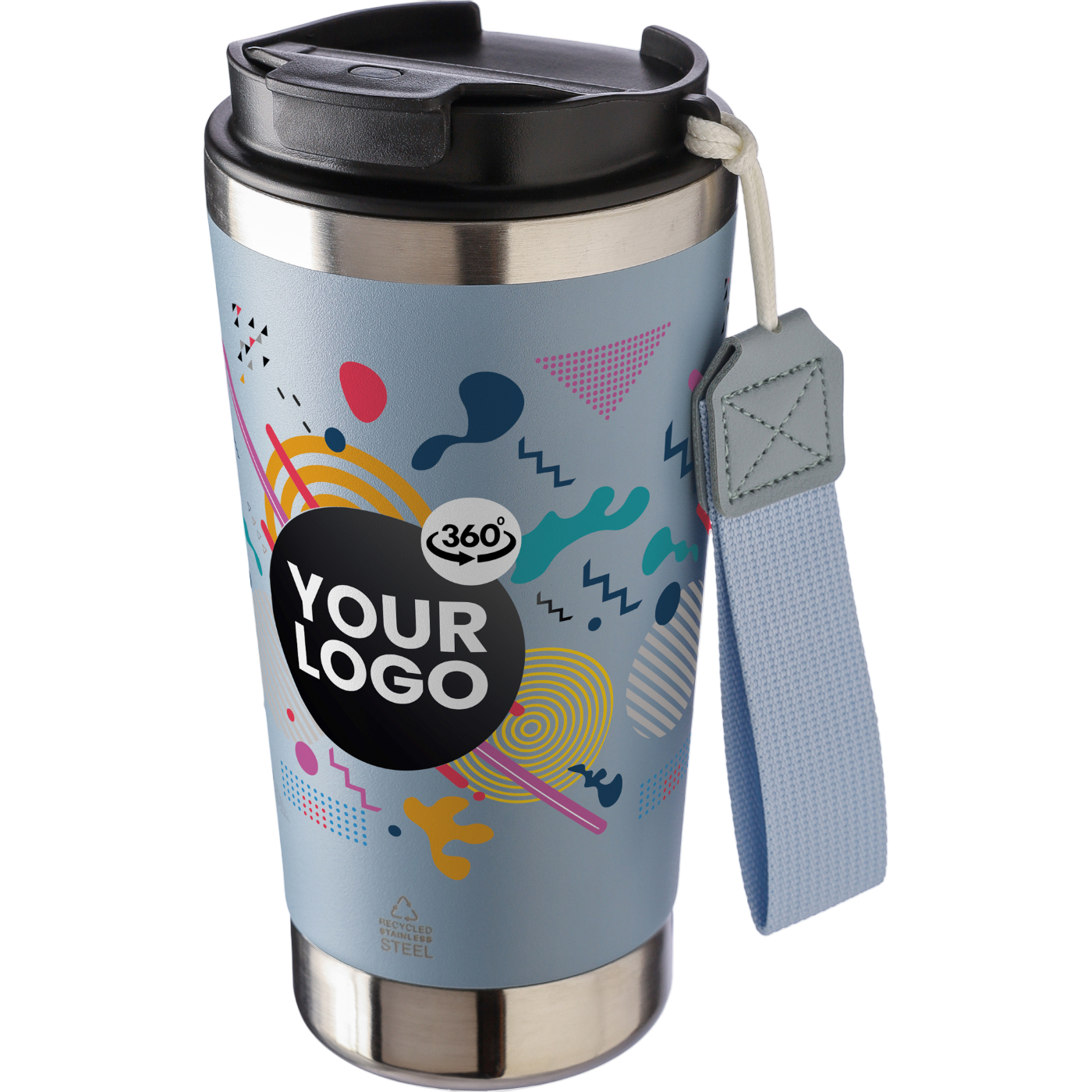 500ml Recycled Steel Travel Mug | Promotional Travel Mugs