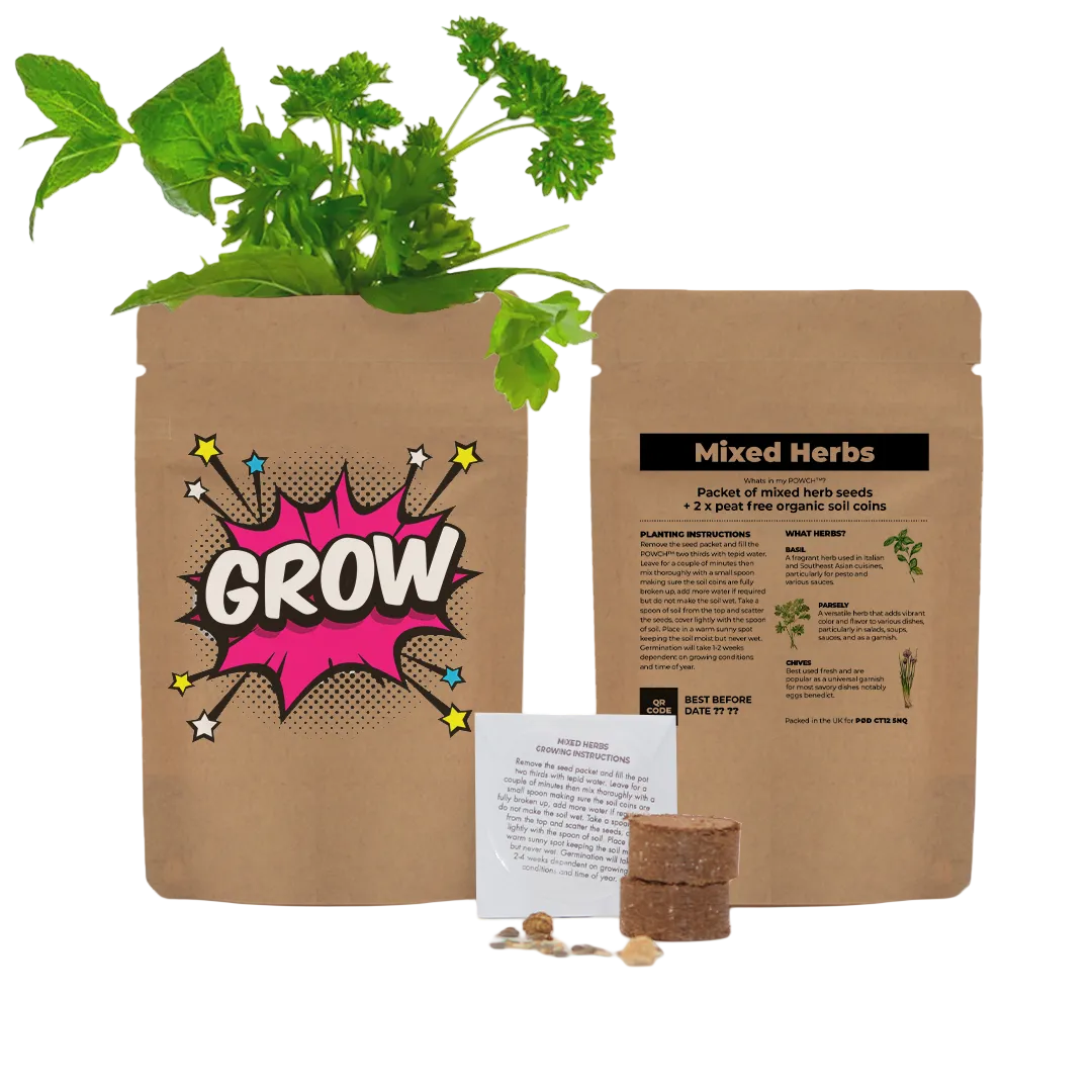 Personalisable Grow Your Own Mixed Herb Pouch | Total Merchandise