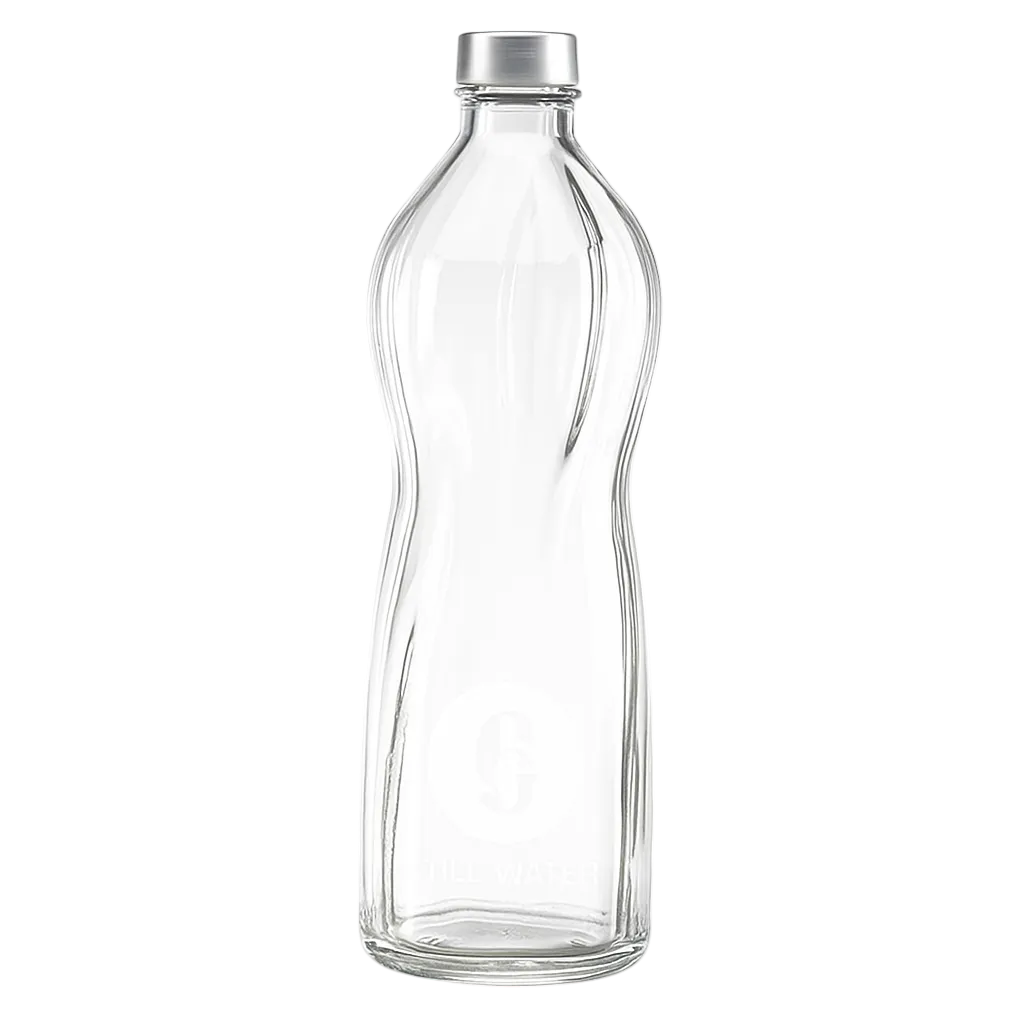 Branded 1ltr Rippled Aqua Screw Top Bottle | Total Merchandise