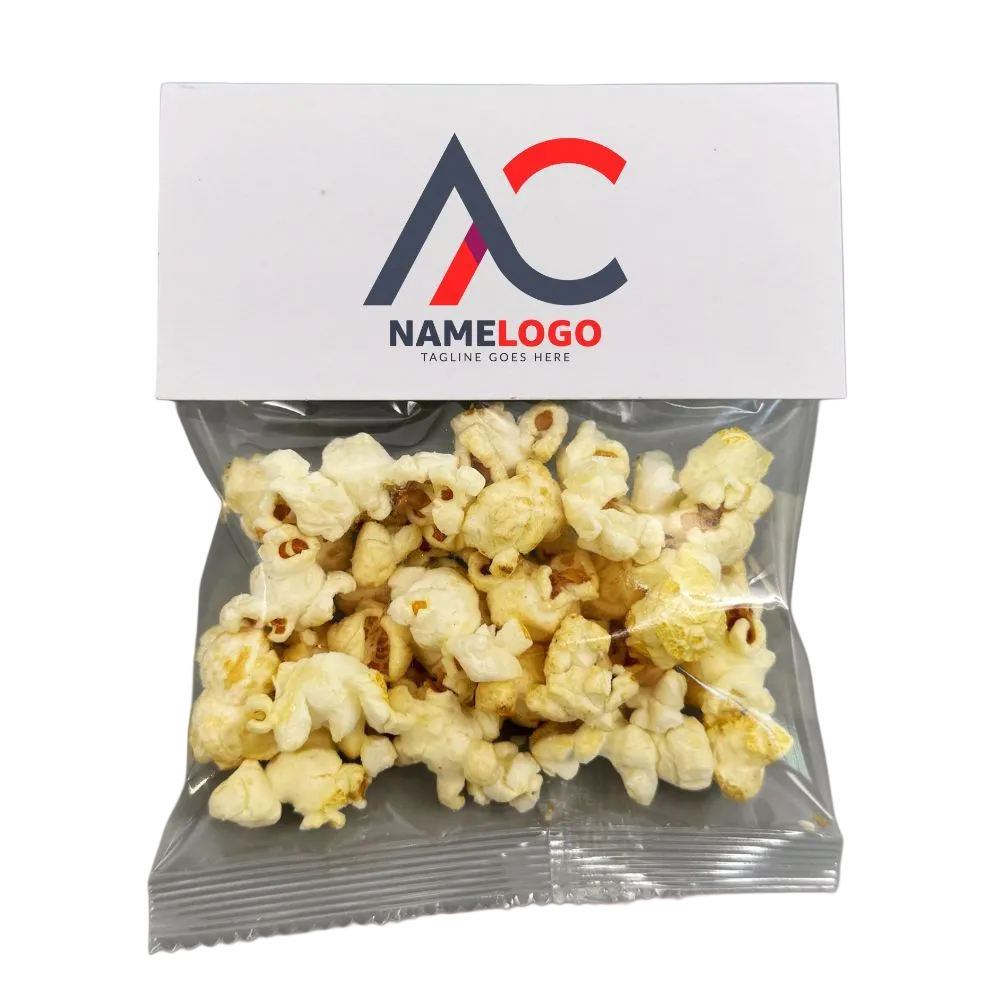 Logo Branded Sweet Popcorn Header Snack Bag | Total Merchandise