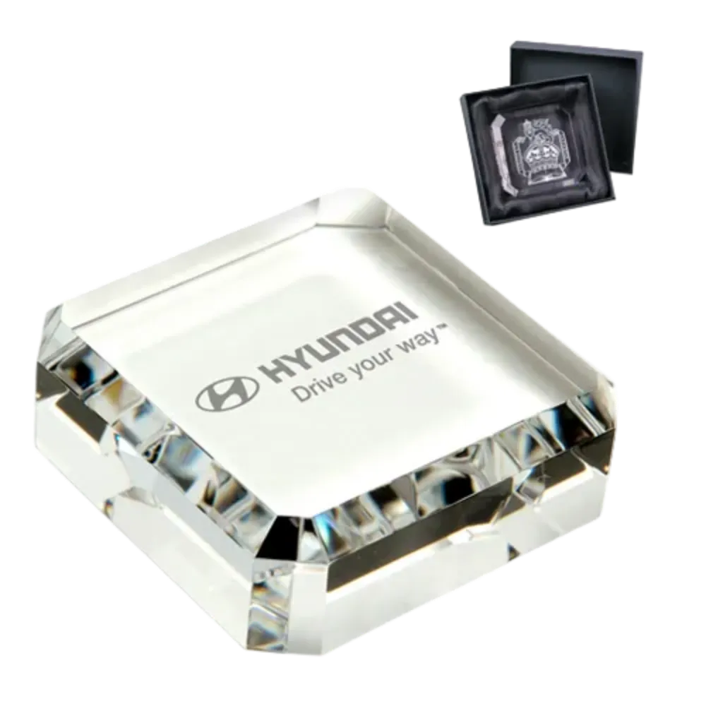 Engraved Optical Crystal Square Paperweights | Total Merchandise