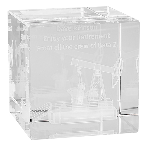 3D Engraved Crystal Cubes | Personalised Crystal Paperweight
