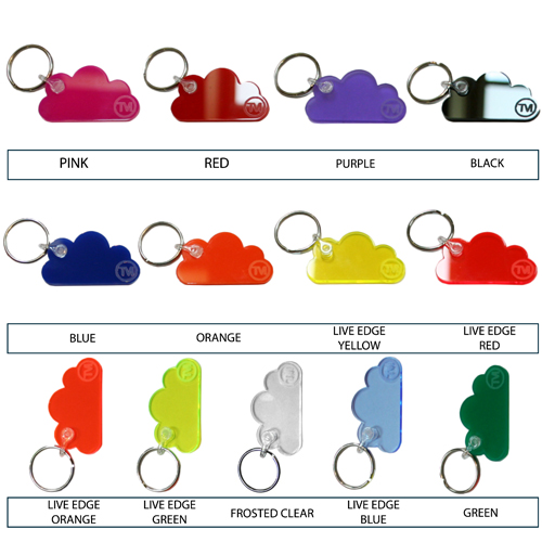 Acrylic Cloud Shape Keyrings | Promotional Key Rings | Printed Keyrings ...
