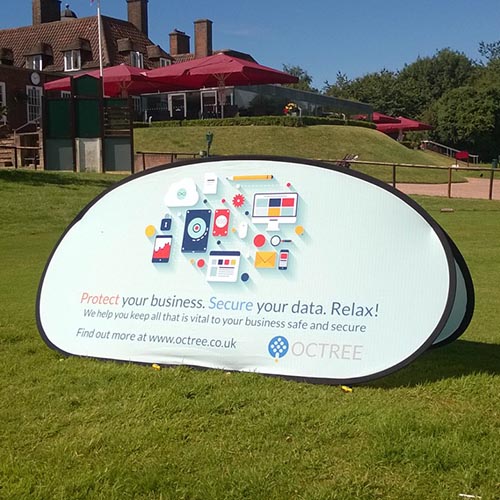 Printed Oval Pop Out Banner | Total Merchandise