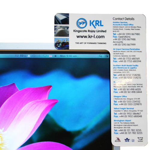 Screen Advertising Cards | Personalised Monitor Cards