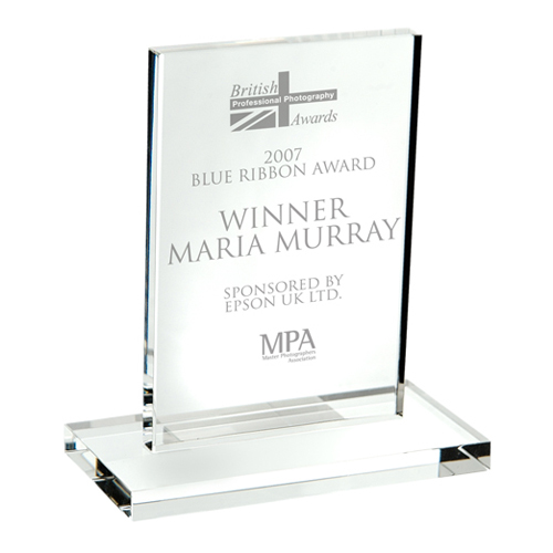 Engraved Medium Optical Crystal Trophy Blocks | Total Merchandise